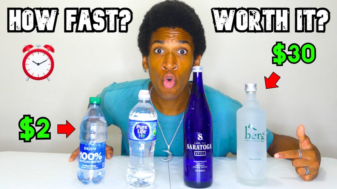 Cheap vs Expensive Water Chug - 100 ounces Fast! - YouTube