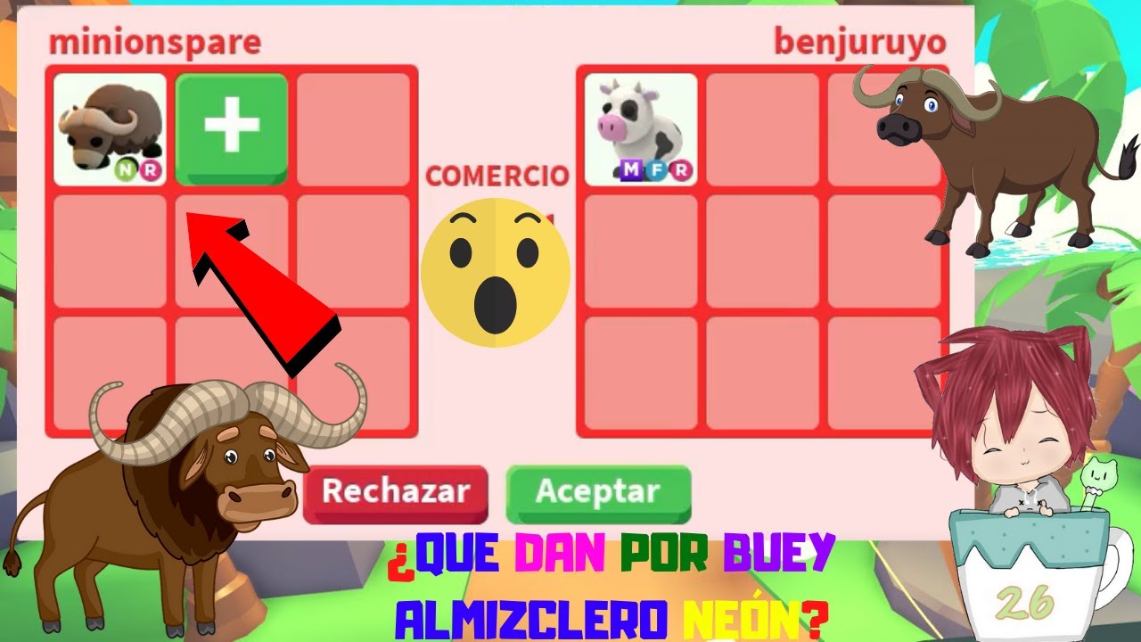 ¡TRADEO BUEY ALMIZCLERO NEÓN EN 2021¡/🐂🐂🤎/ADOPT ME/TRADES/ROBLOX - YouTube
