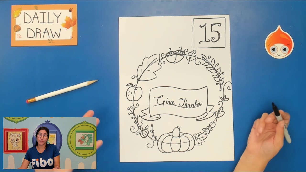 How to draw a Fall Wreath! - YouTube