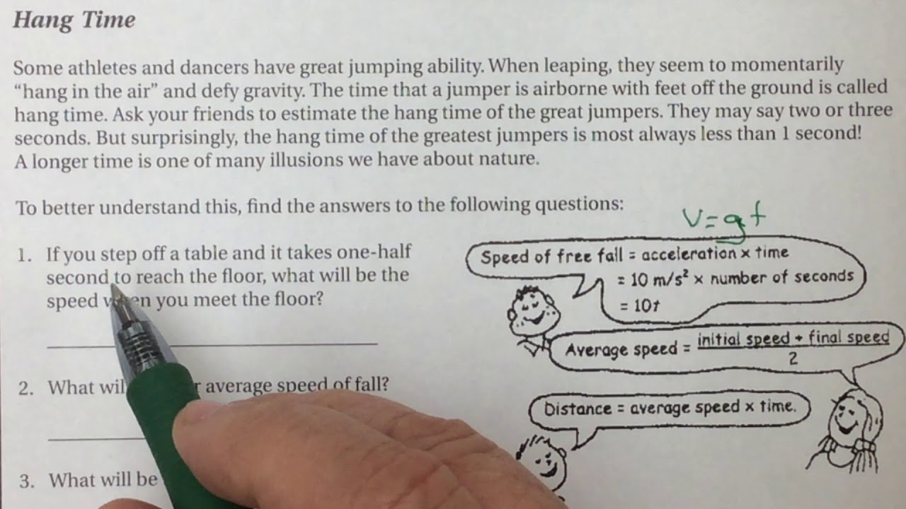 Conceptual Physics Conceptual Development 4 2 Hang Time - YouTube