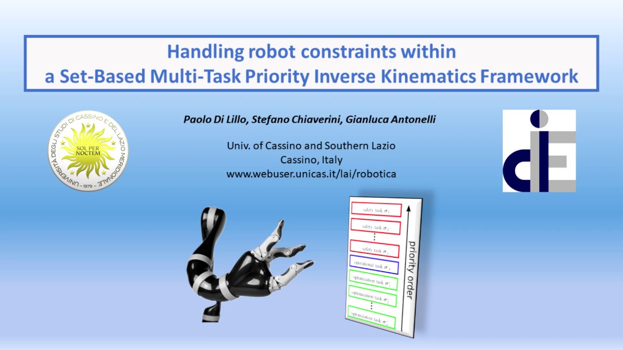 Optimization Tasks Within Set Based Task Priority Inverse Kinematics Framework Youtube