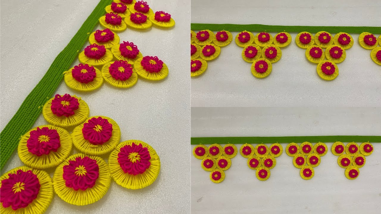 DIY | Woollen Craft Ideas | Ugadi (Gudi Padwa) Door Toran Making Ideas ...