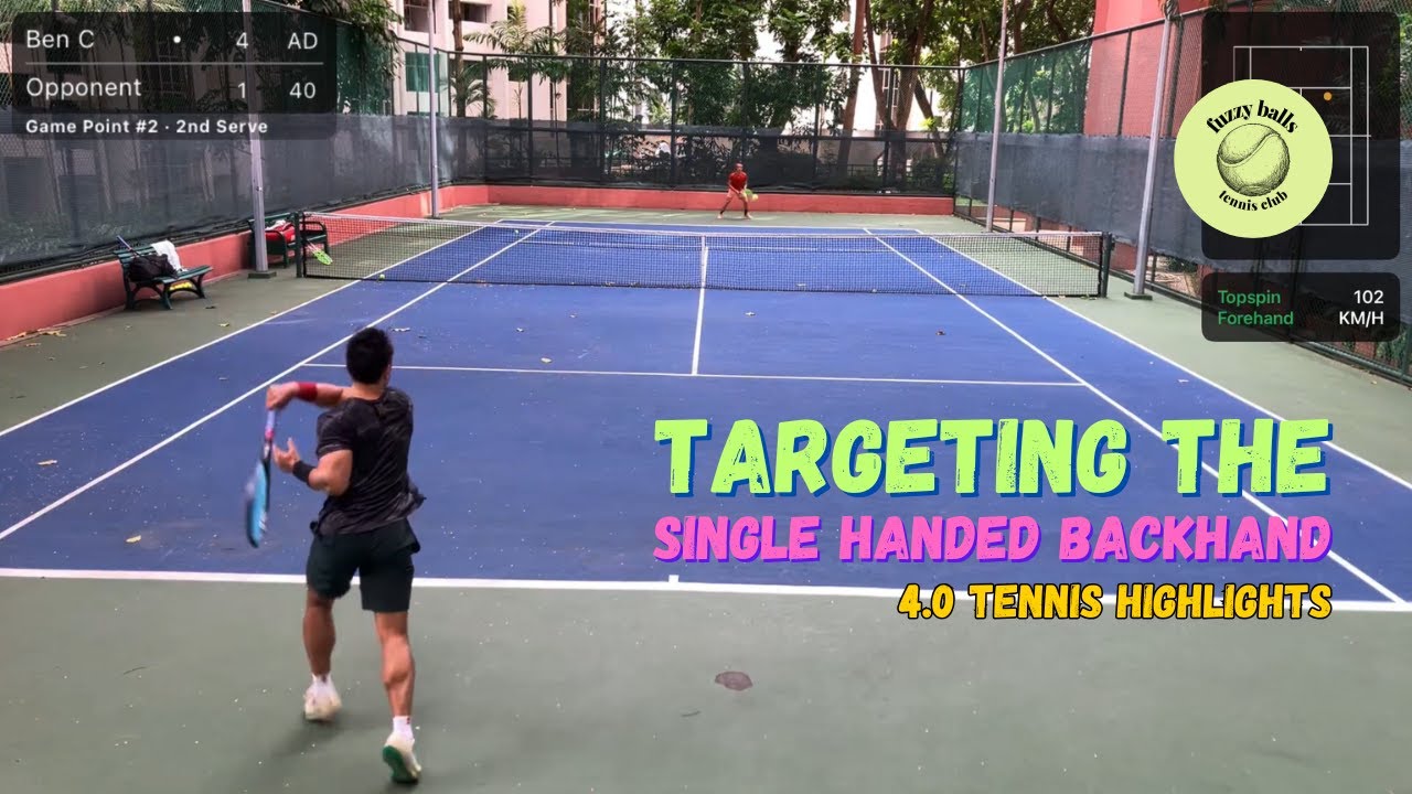 4.0 tennis: Targeting the single handed backhand - YouTube