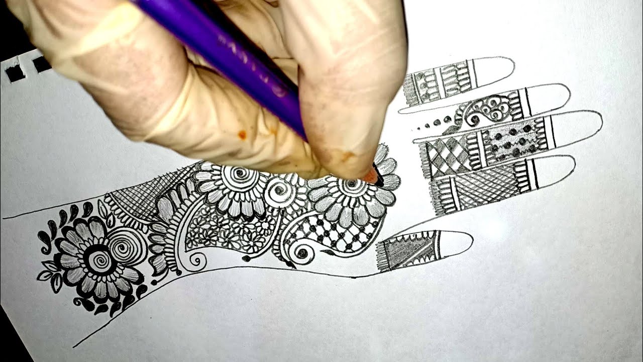 Beautiful Pencil Mehendi Design 2020/ Easy simple mehendi design ...