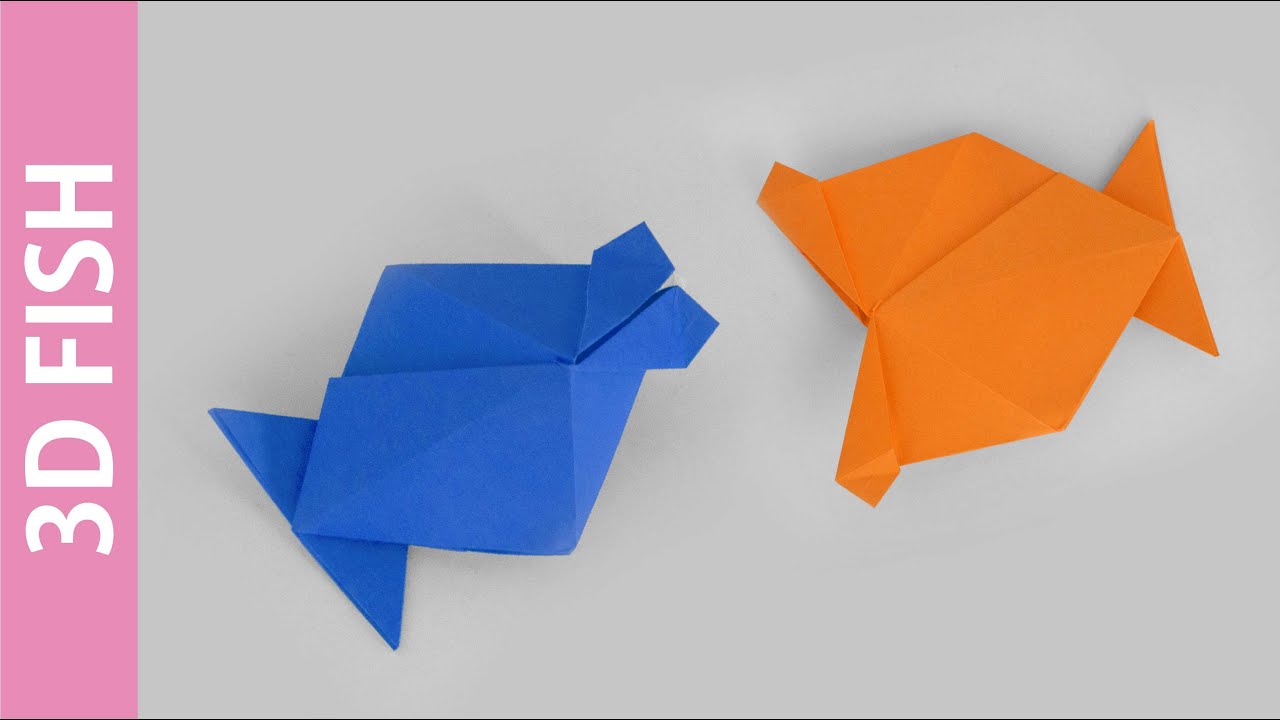 3D fish origami tutorial - YouTube