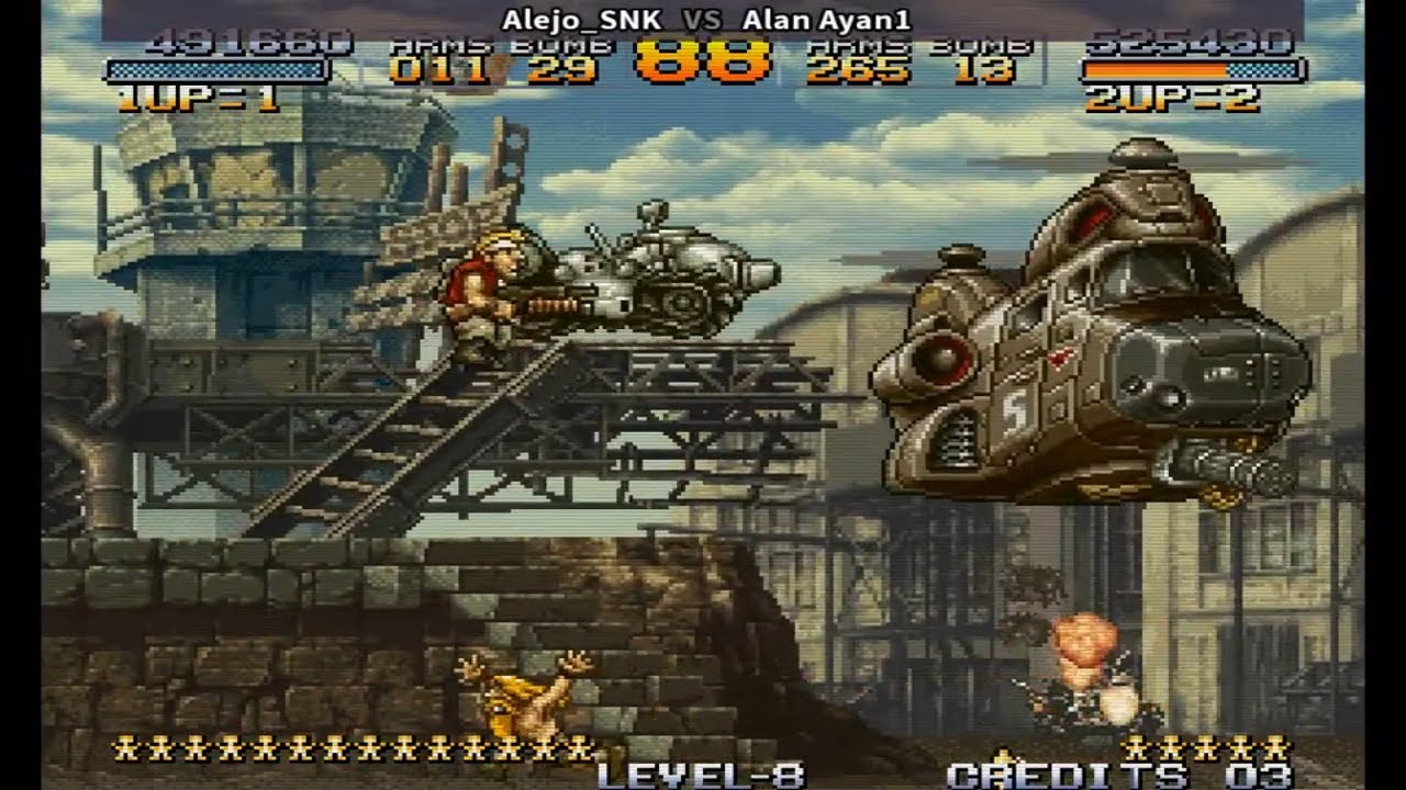Metal Slug メタルスラッグ SNK 1996 - 2 players 1 credit gameplay ( Level 8 ...