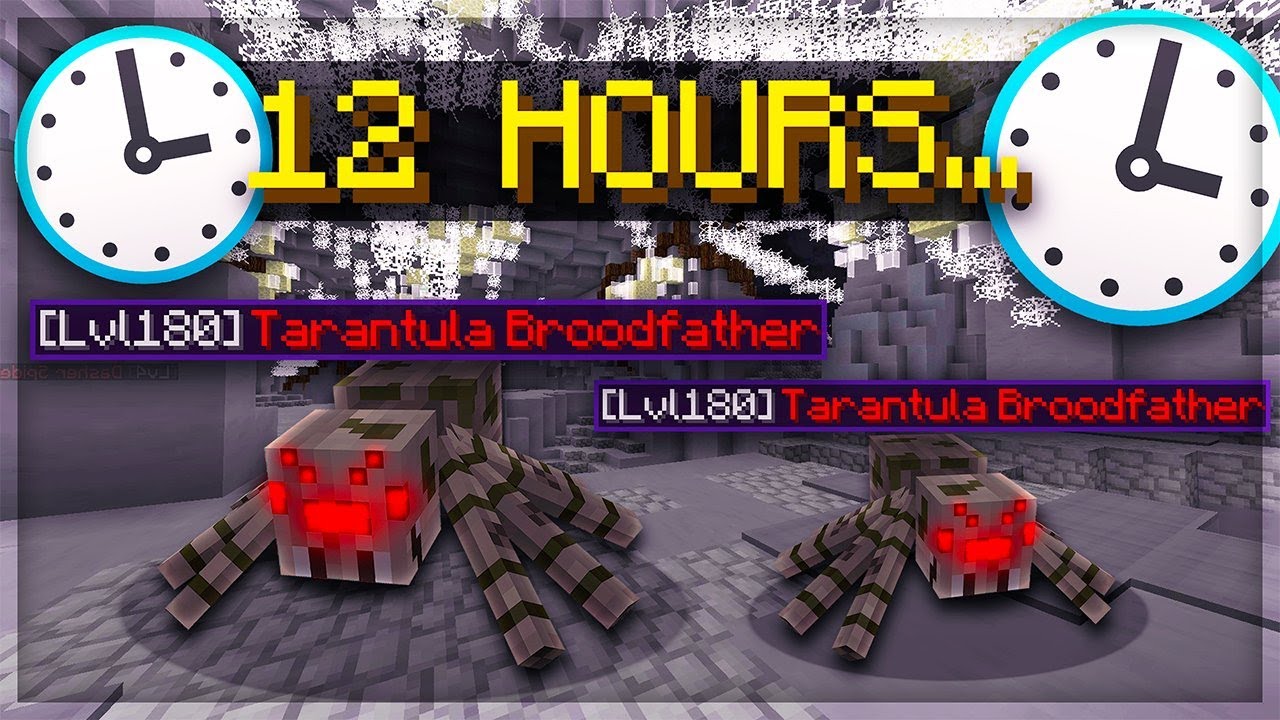 12 HOURS of TARANTULA SLAYER QUESTS!! (Hypixel Skyblock) - YouTube
