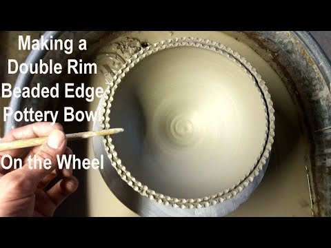 Throwing / Making a Split Rimmed Beaded Pottery Bowl on the Wheel - YouTube