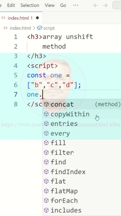 Javascript Tutorial For Beginners Javascript Learn Array Unshift Method Tag Youtube