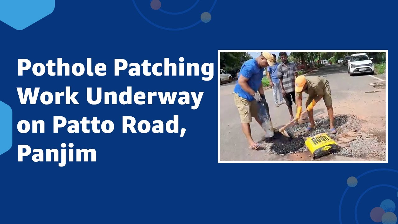 Goan Reporter News: Pothole Patching Work Underway on Patto Road, Panjim - YouTube