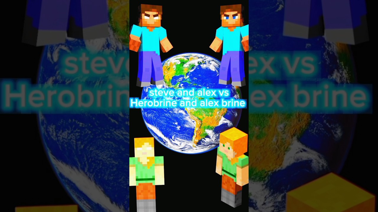 minecraft herobrine and alex brine vs steve and alex #shorts #herobrine ...