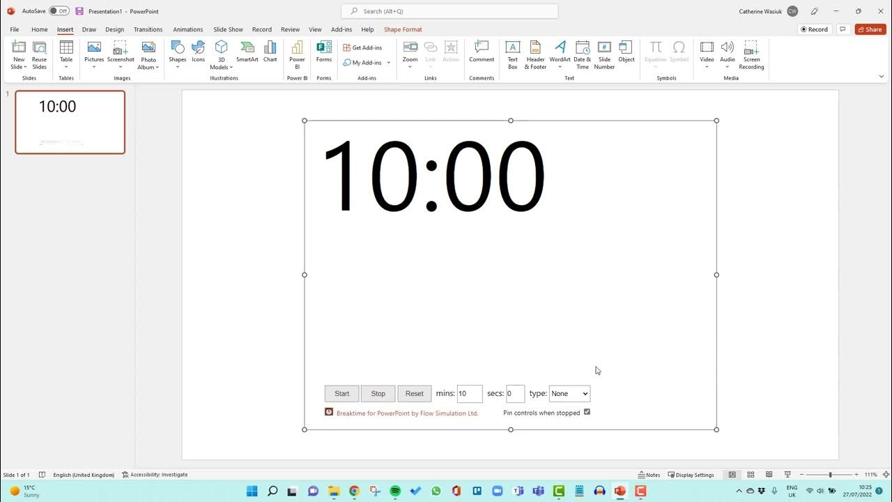 #684 Add a timer to PowerPoint - YouTube