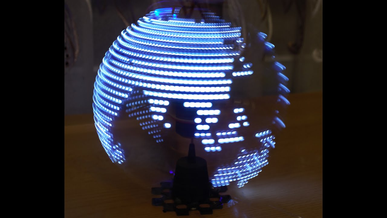 spinning LED globe (40 LEDs) - YouTube