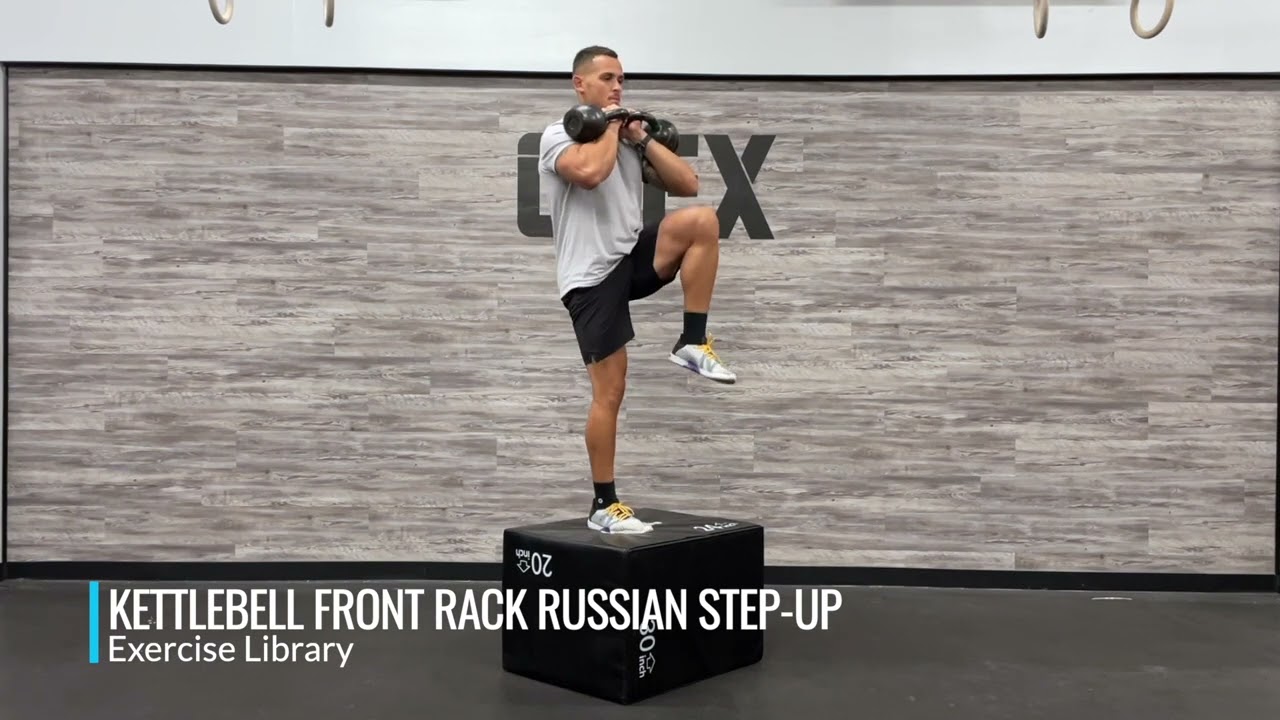 Kettlebell Front Rack Russian Step-Up - YouTube