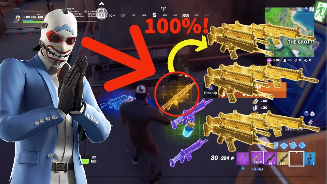 HOW TO ALWAYS FIND THE GOLD LEGENDARY AR SCAR EVERY GAME - FORTNITE NEW ...