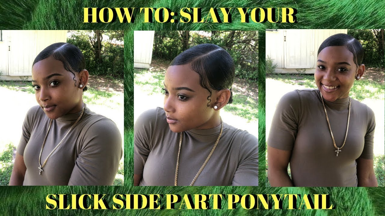 HOW TO DO A SLEEK PONYTAIL ON NATURAL HAIR | SLAYED EDGES ♡ - YouTube