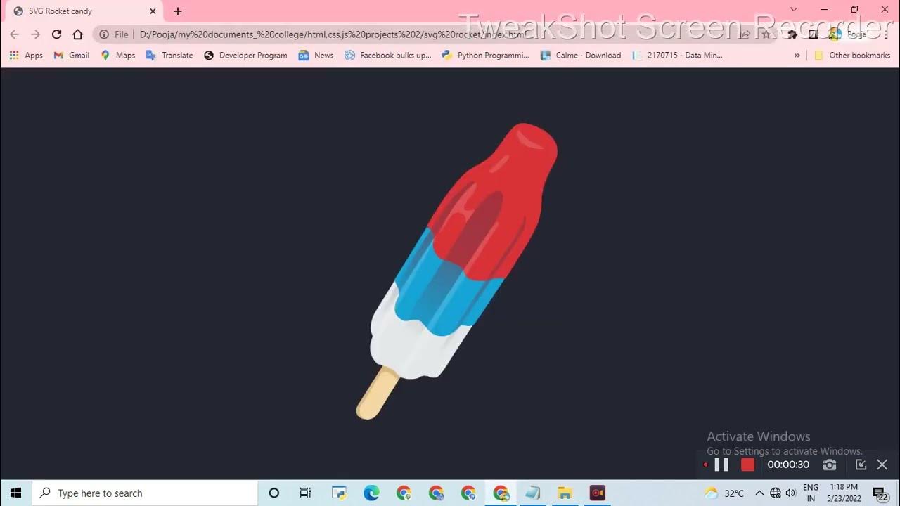 SVG rocket candy | HTML, CSS, JS projects | Study easier by Pooja Patel | Coding for beginners ...