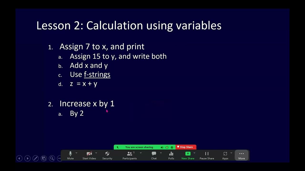 Kids Python Challenge, Lesson 2: Calculate with variables - YouTube