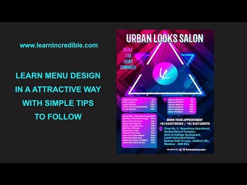 How to make attractive menu design illustration - YouTube