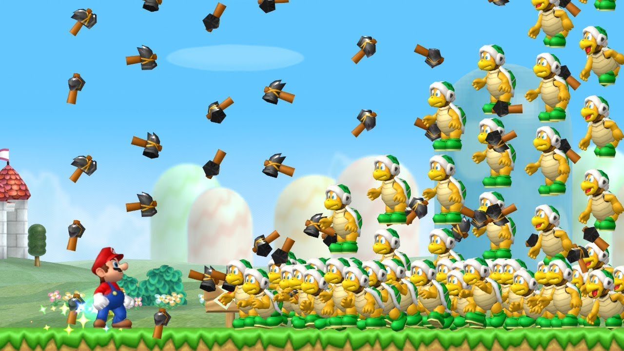 Can Mario Beat 999 Hammer Bro´s in New Super Mario Bros. Wii ? - YouTube