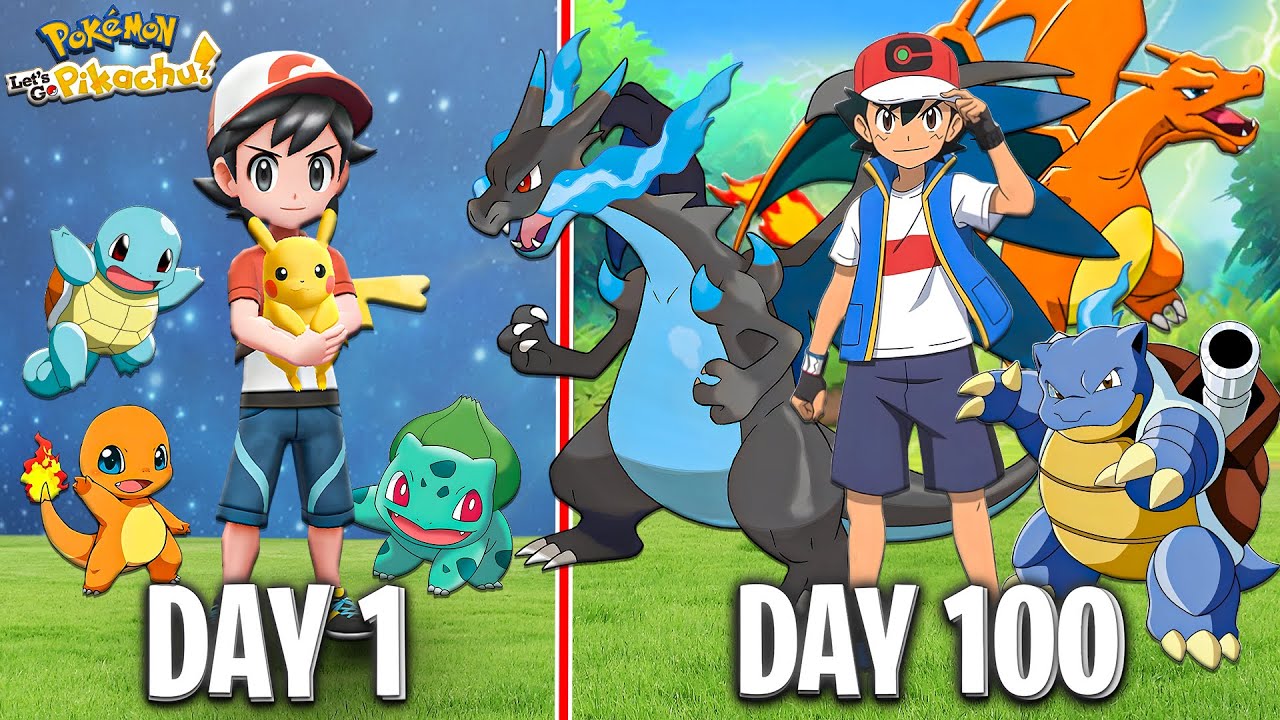 I Spent 100 Days With ONLY ASH Pokemon in Pokemon Let's Go Pikachu ...