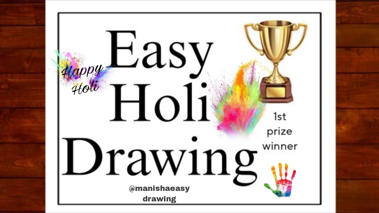 Holi festival drawing| Happy Holi poster drawing| Holi special drawing ...