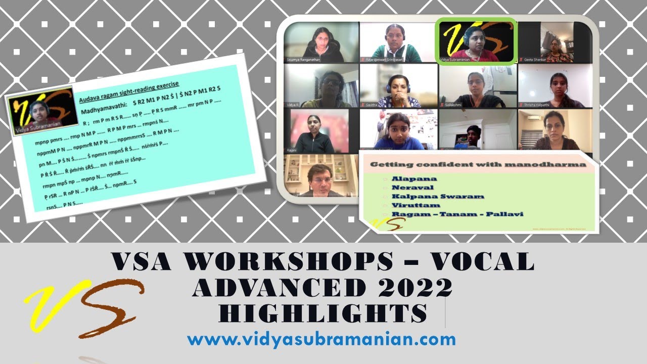 Fun with Carnatic music : VSA Workshops Vocal Advanced (highlights ...