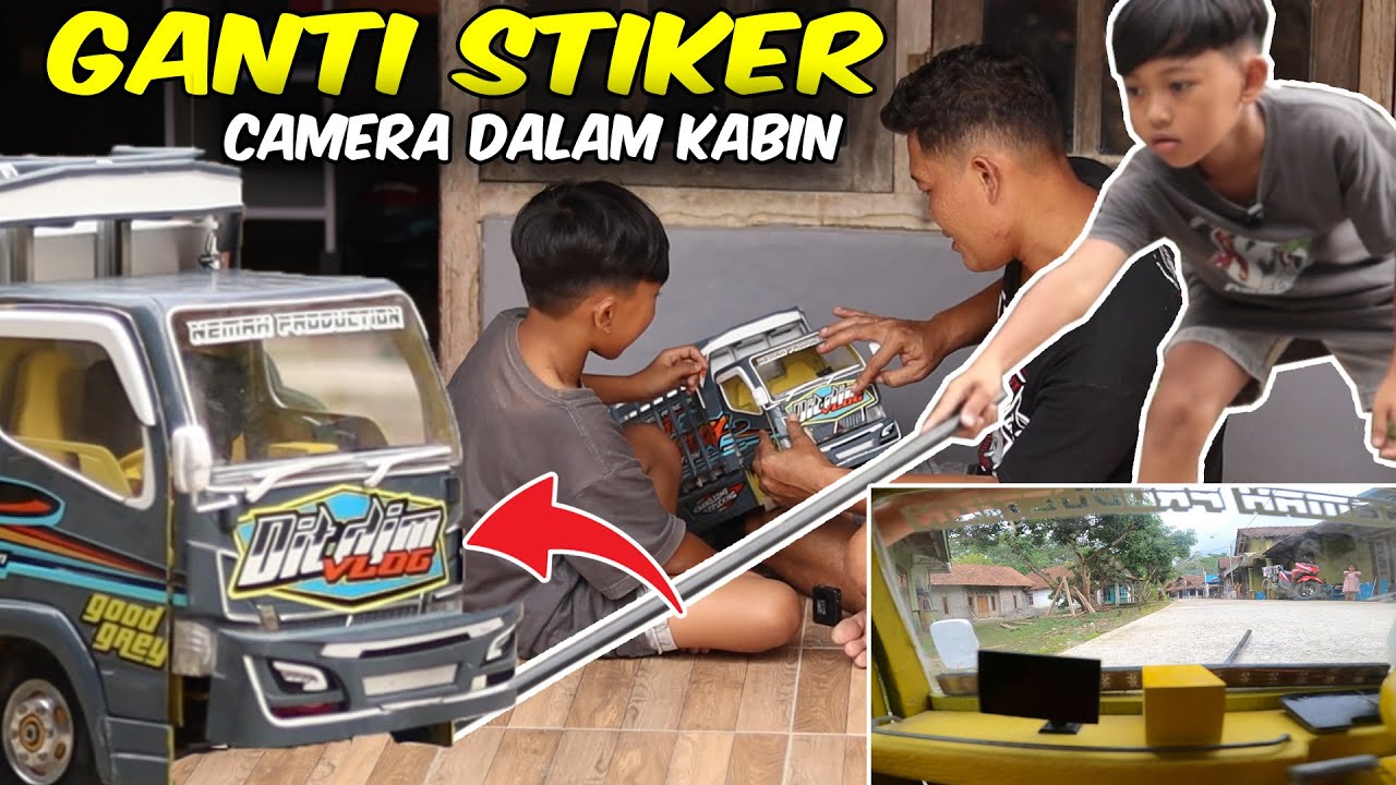 DIMAS GANTI STIKER DITDIM MINIATUR TRUK OLENG NYA, JALAN PAKAI KAMERA ...
