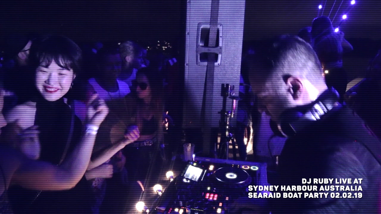 DJ Ruby Live video set at Sydney Harbour Australia, Sea Raid Boat Party ...