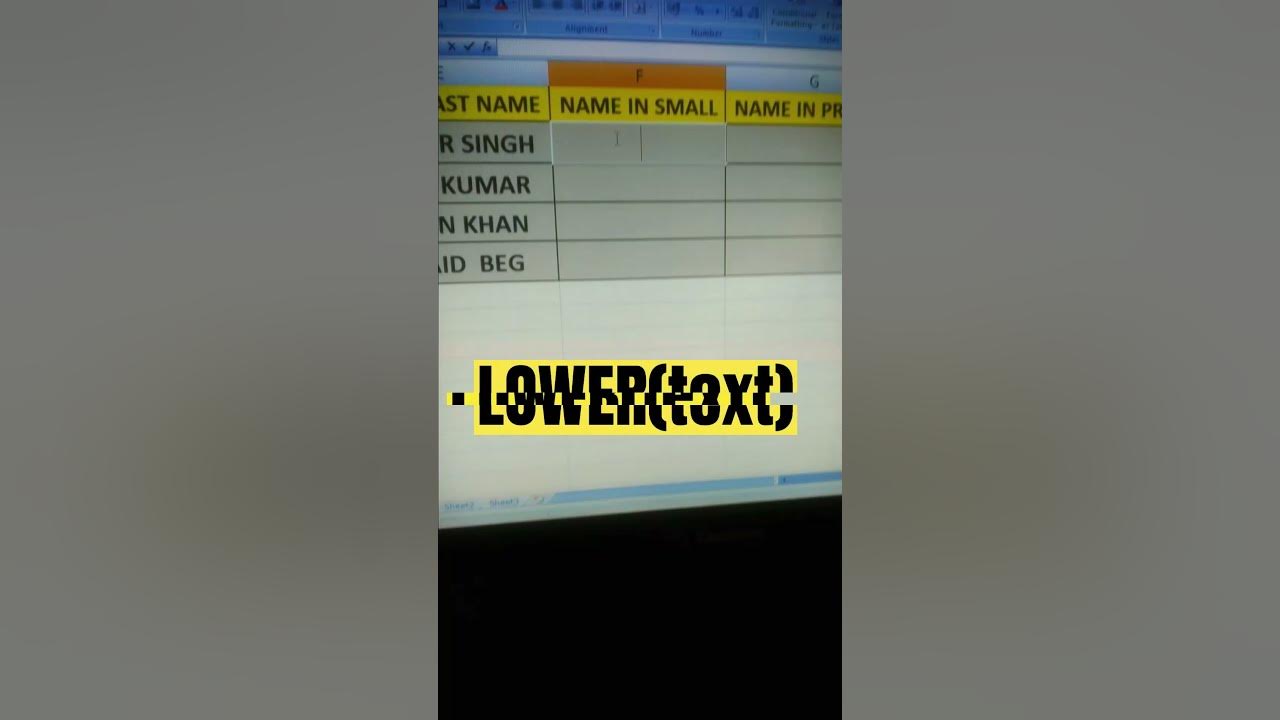 Mastering Excel LOWER Function | Quick Guide for Text Manipulation | #shorts #excelshorts #excel ...