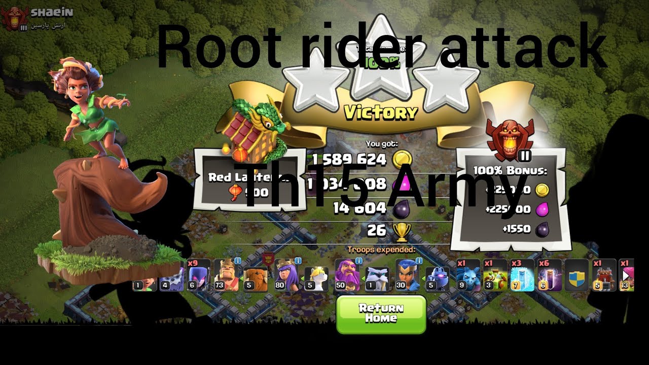 TH15 ground attack | Root Riders | attack strategy | 3 star army #v3 ...