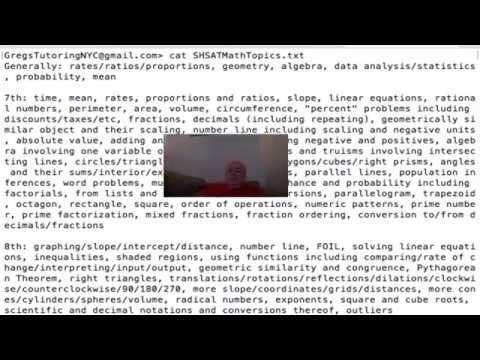 SHSAT || MATH || 9th&8th Grade Topics List - YouTube