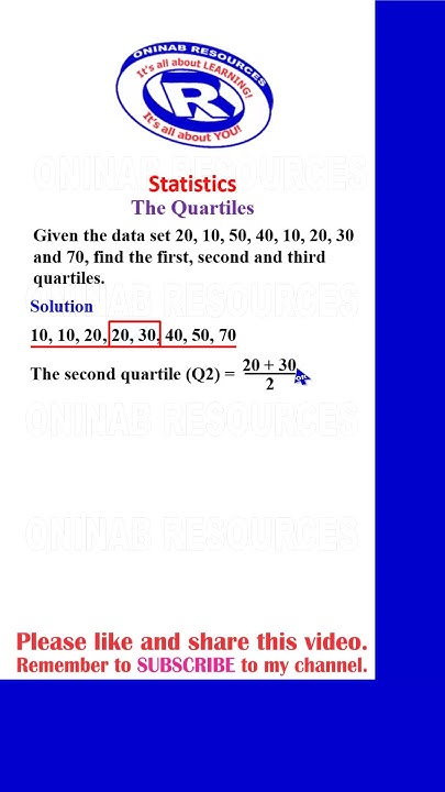 Statistics: Quartiles of Ungrouped Data Part 2 - YouTube