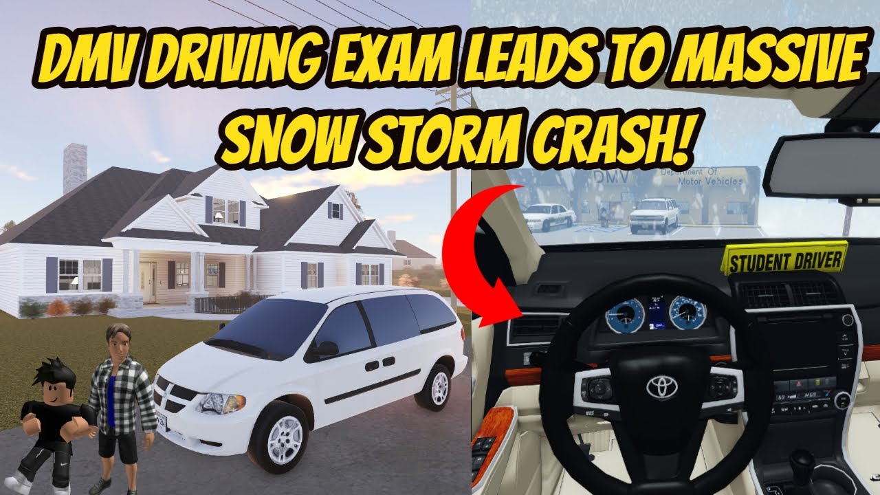Greenville, Wisc Roblox l Realistic DMV Driving Test SNOW STORM CRASH ...