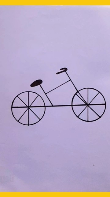 how to draw a cycle easy//easy cycle drawing//how to draw a cycle Step ...