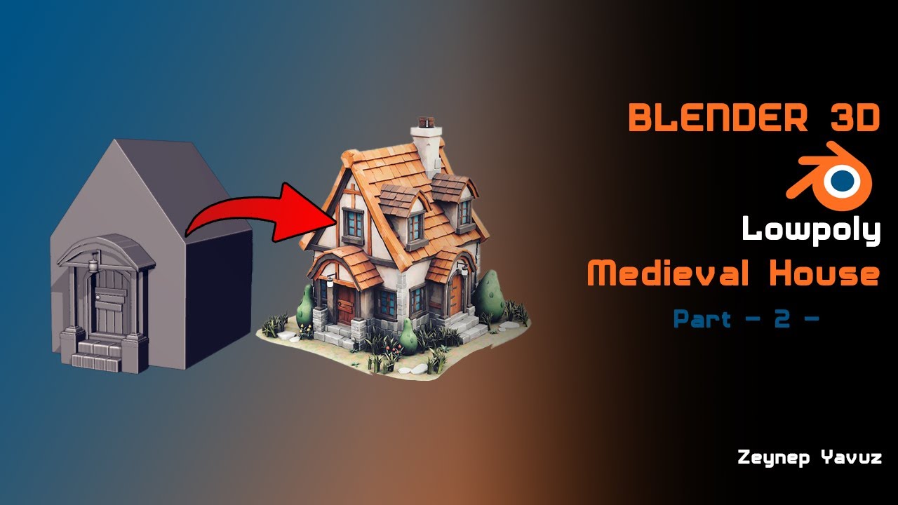 Blender 3D - Lowpoly Medieval House Part-2- - YouTube