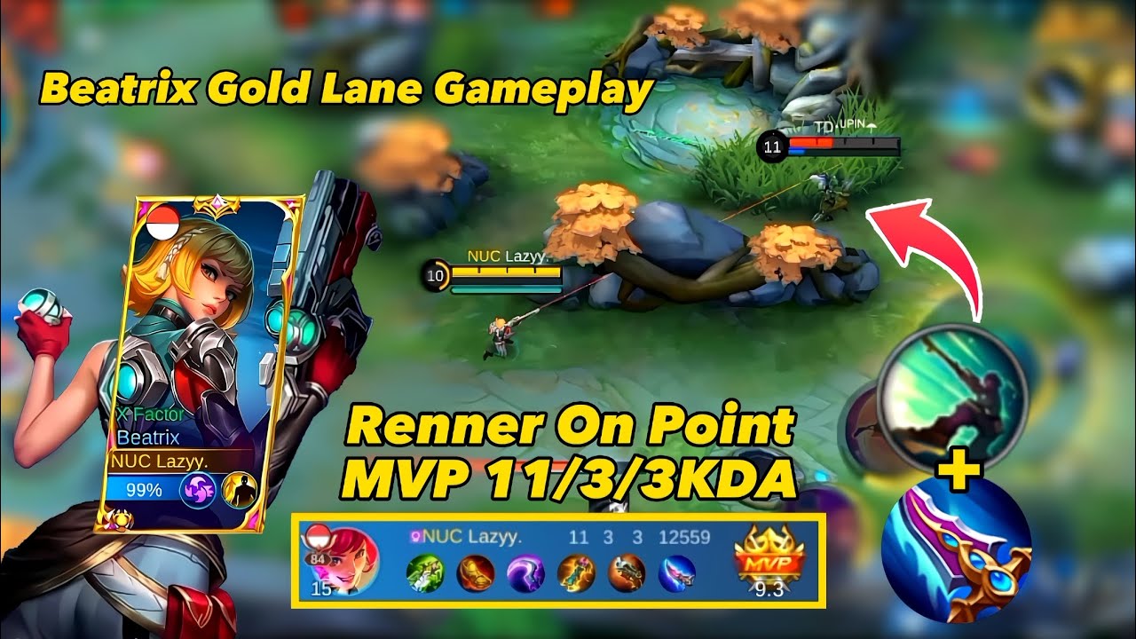 Beatrix Gold Lane Gameplay | Renner On Point Auto Headshot!!! | MVP 13 ...