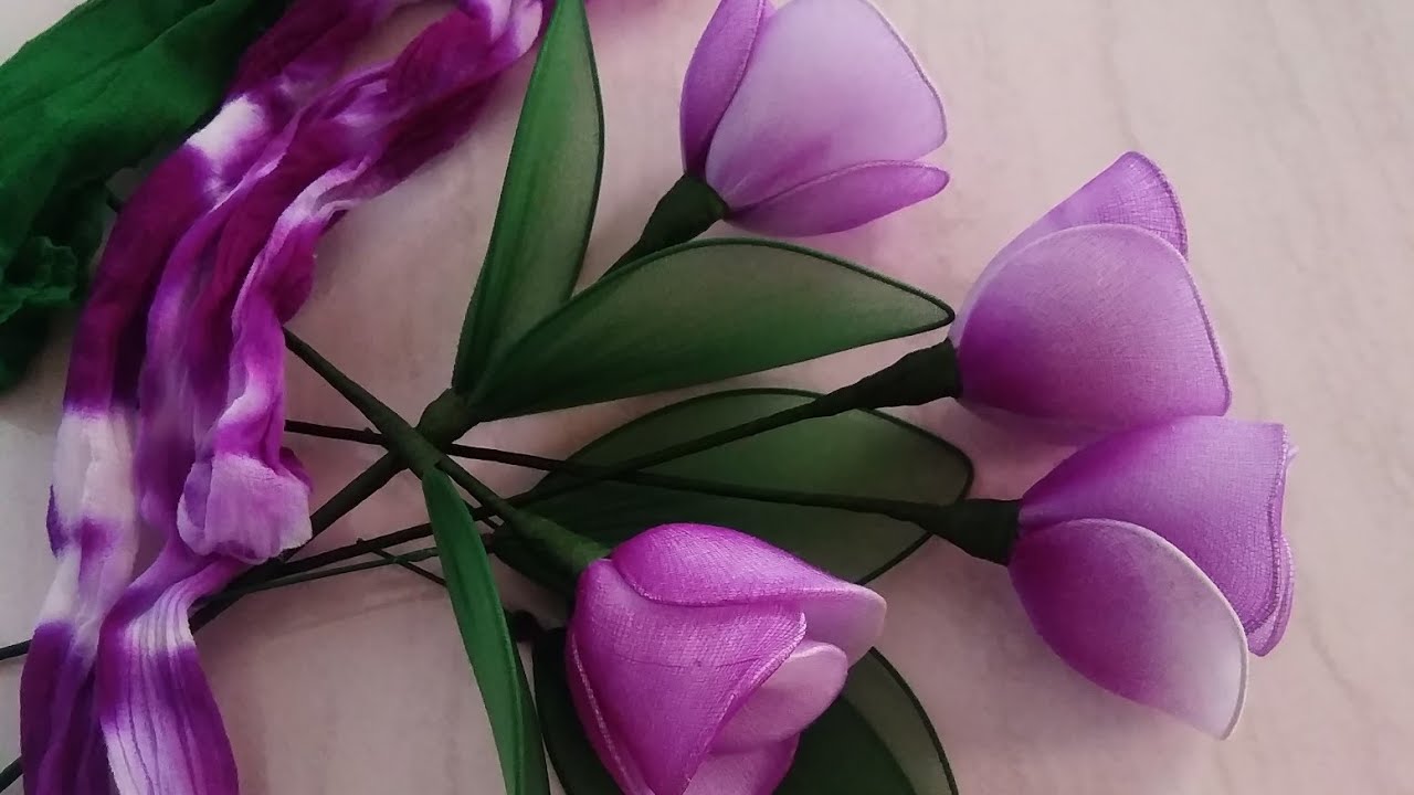 TUTORIAL MEMBUAT BUNGA TULIP GEMBUL DARI STOCKING - YouTube