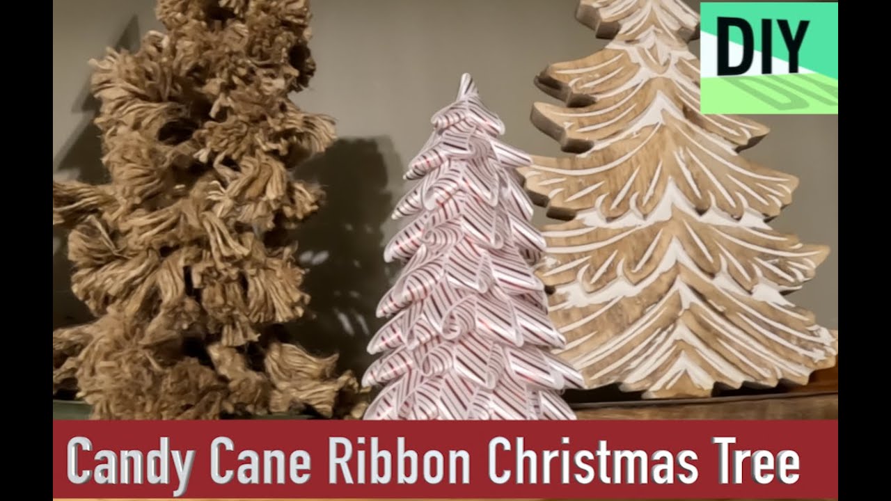 Candy Cane Ribbon Christmas Tree Craft - YouTube