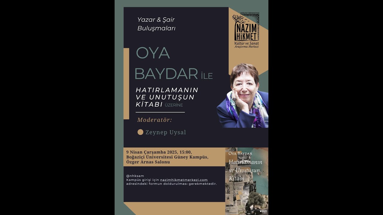 Oya Baydar ile Hatırlamanın ve Unutuşun Kitabı - YouTube