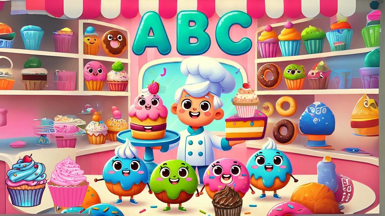🍎ABC Bakery Song! 🍰 Learn Alphabet with Yummy Cakes, Cookies & Donuts ...