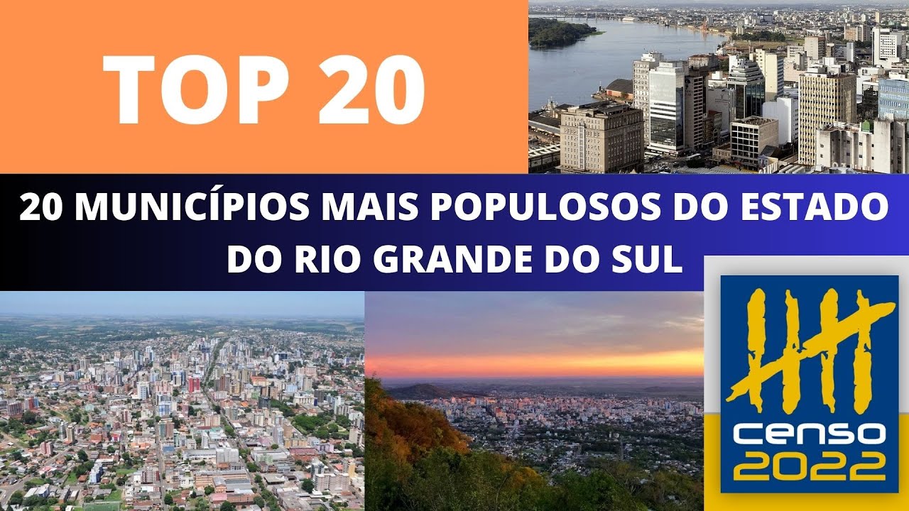 Cidades mais POPULOSAS do RIO GRANDE DO SUL - Lista ATUALIZADA Censo ...