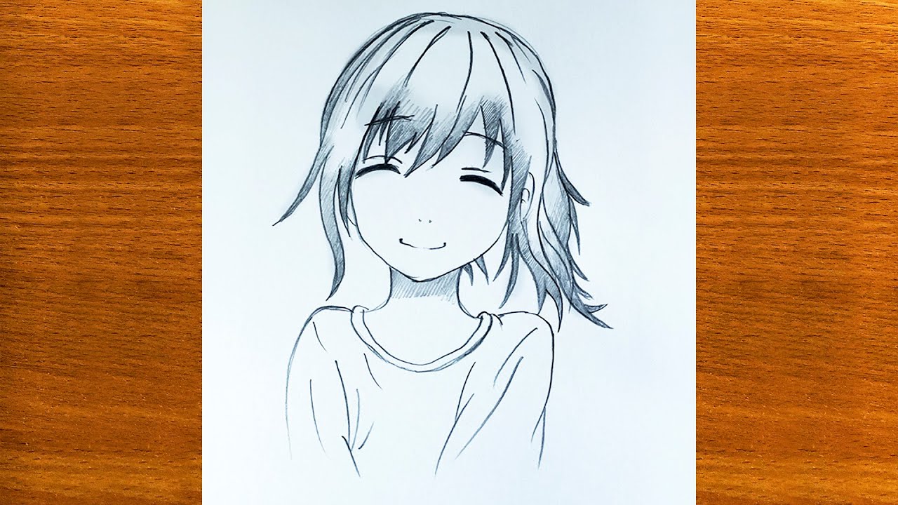Pencil sketch of beautiful Anime girl || Pencil sketch for beginners ...