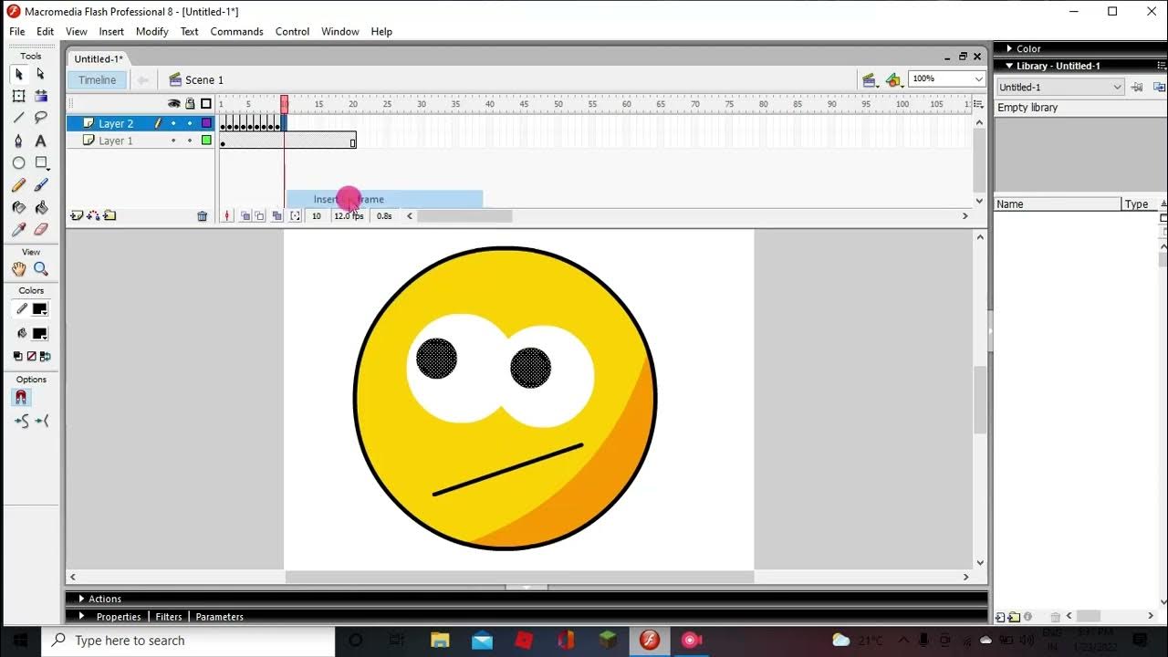 How to make a Smiley animation in MacroMedia Flash 8 - YouTube