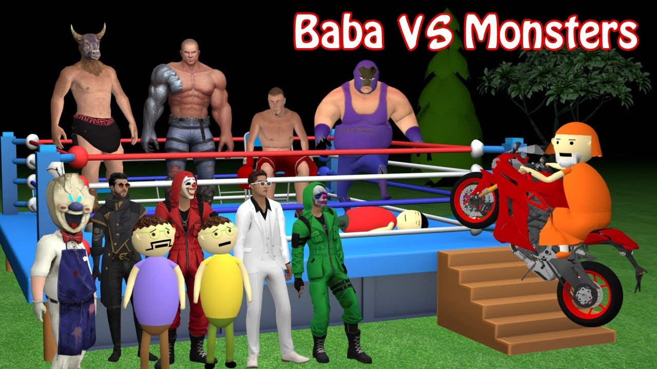 Baba VS Monsters Part 1 | Baba VS Monster Fight | Gulli Bulli And ...