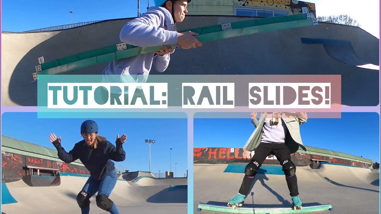 Tutorial: How to slide on a rail on roller skates! - YouTube