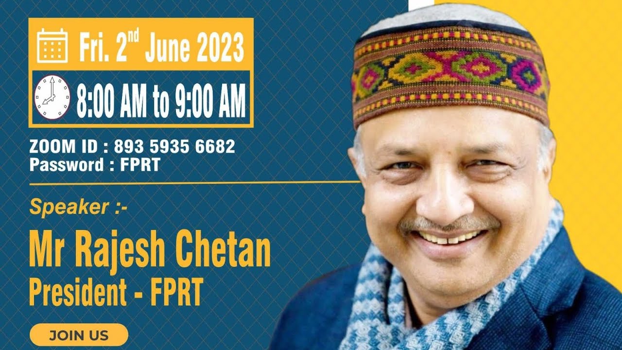 THINK BIG | Speaker:- Mr. Rajesh Chetan - President - FPRT | - YouTube