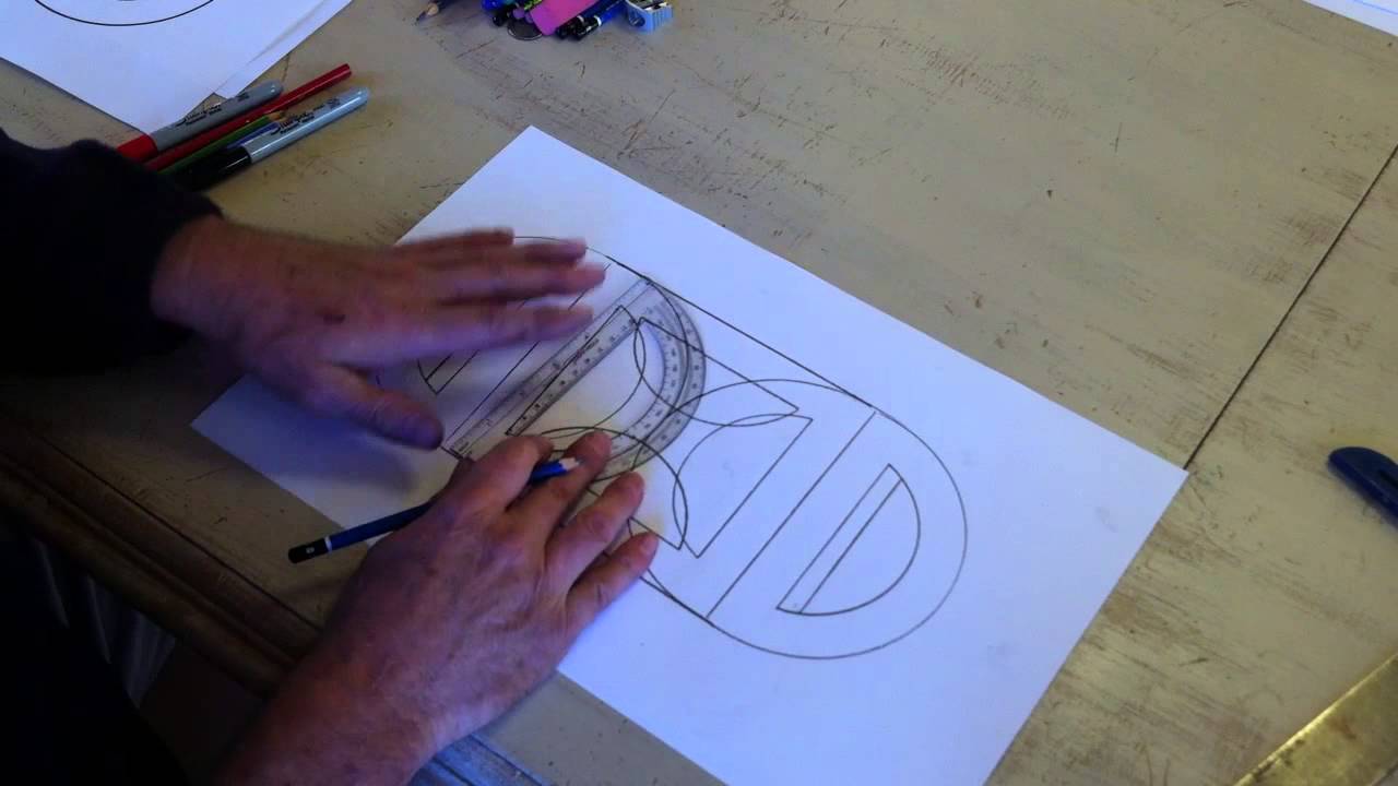 #4 - Frank Stella Curved Line Assignment - YouTube