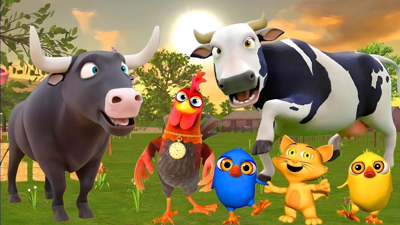 El Pollito pío 3d | El toro se congela jugando en el juegodel Toro y el ...
