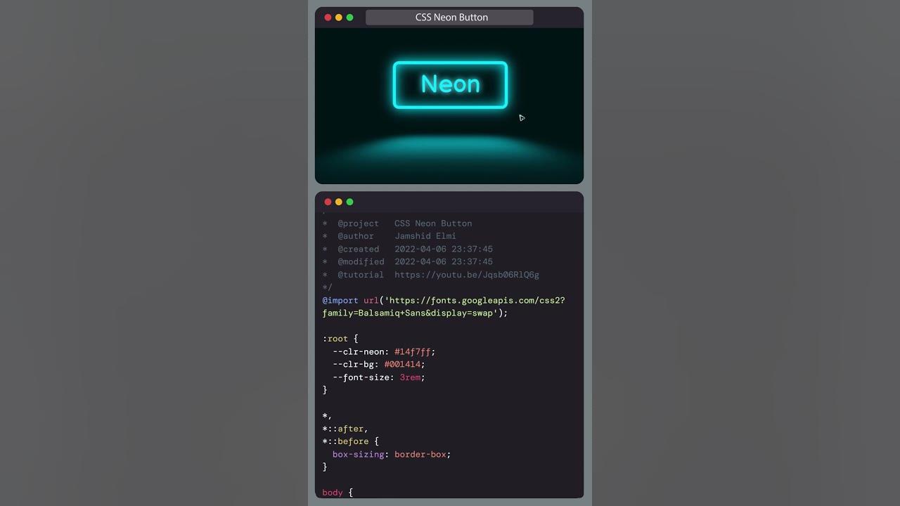 CSS Neon Button #CssButton #CssNeonButton - YouTube